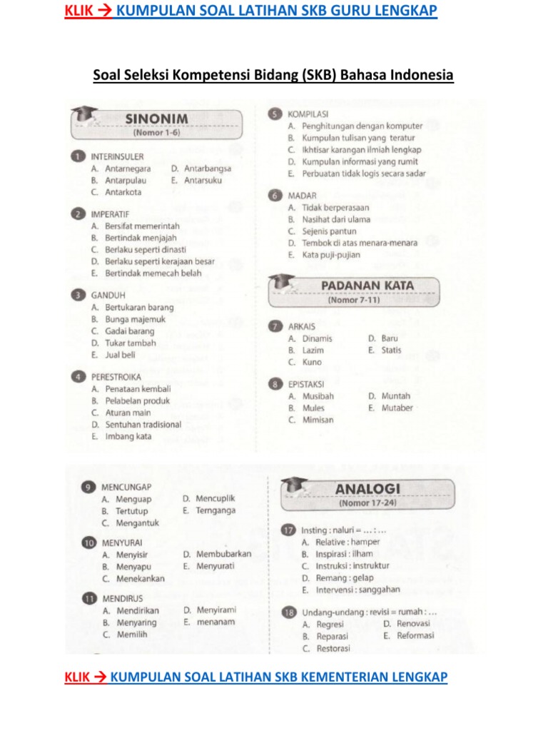 SKB Guru Bahasa Indonesia | PDF