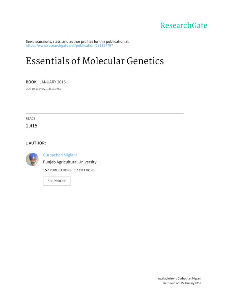 Molecular Genetics | PDF | Gene | Gene Expression