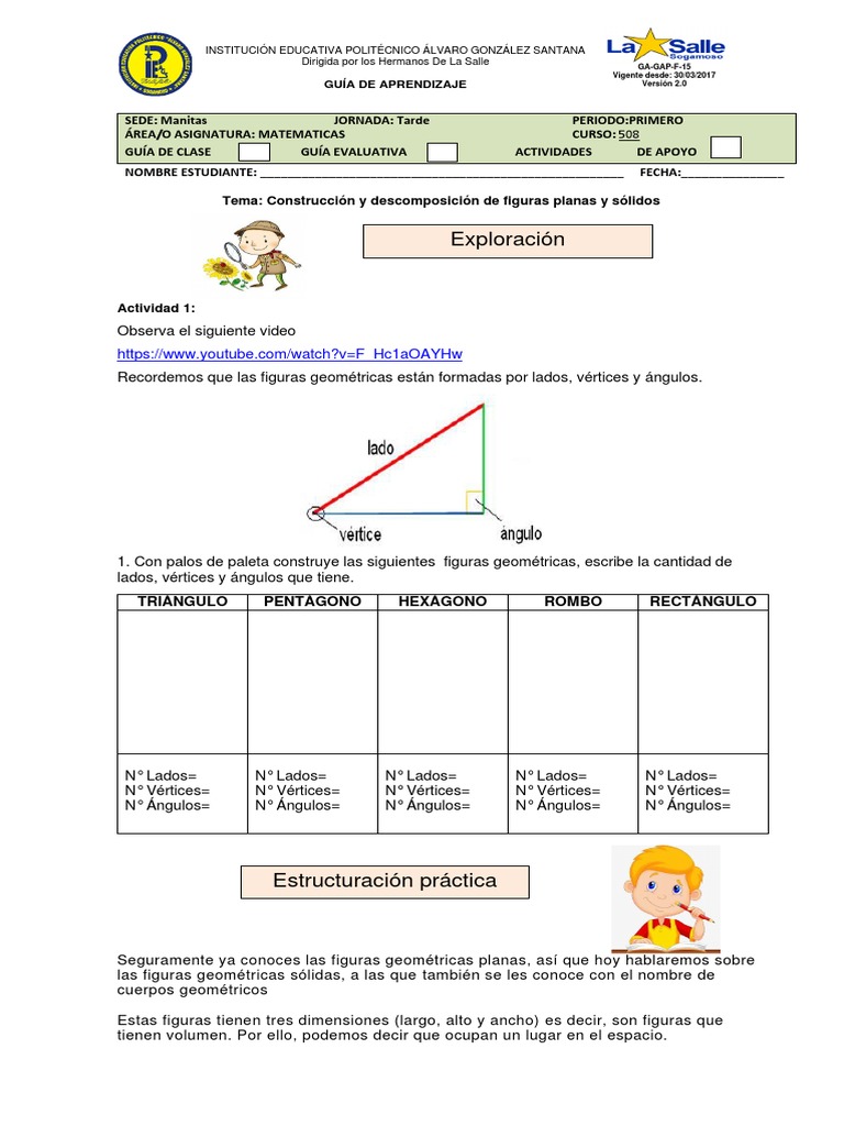 Guia Figuras Planas y Sólidos-1 | PDF | Geometría Elemental | Geometría