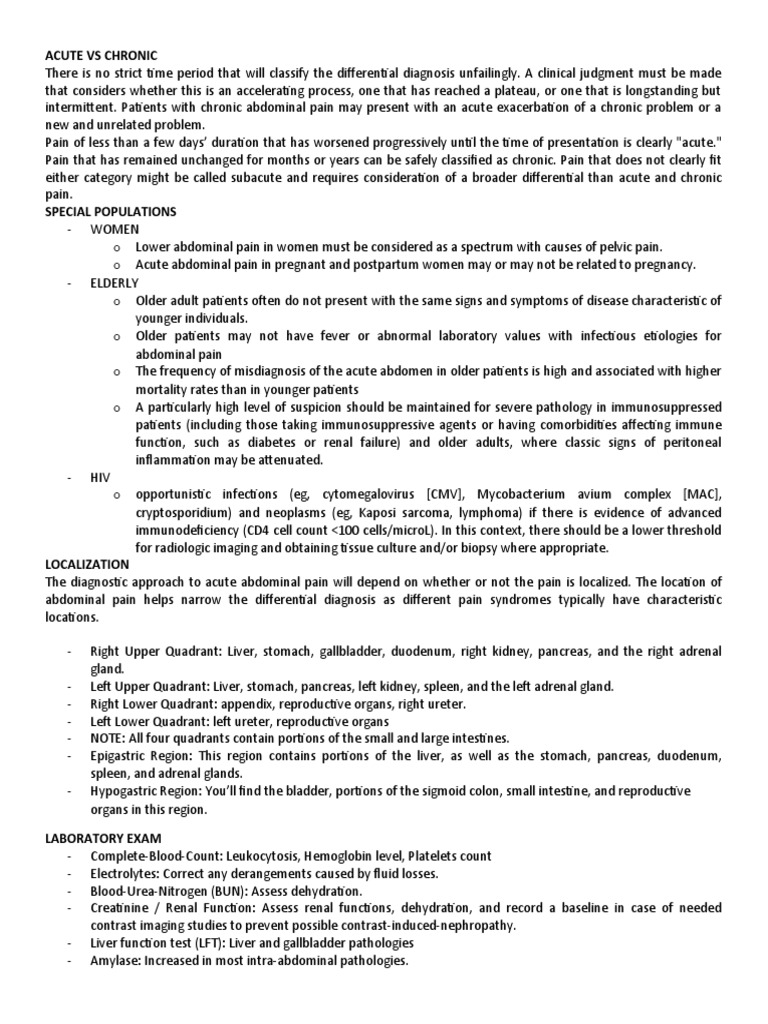 Abdominal Pain Script | PDF | Medicine | Diseases And Disorders