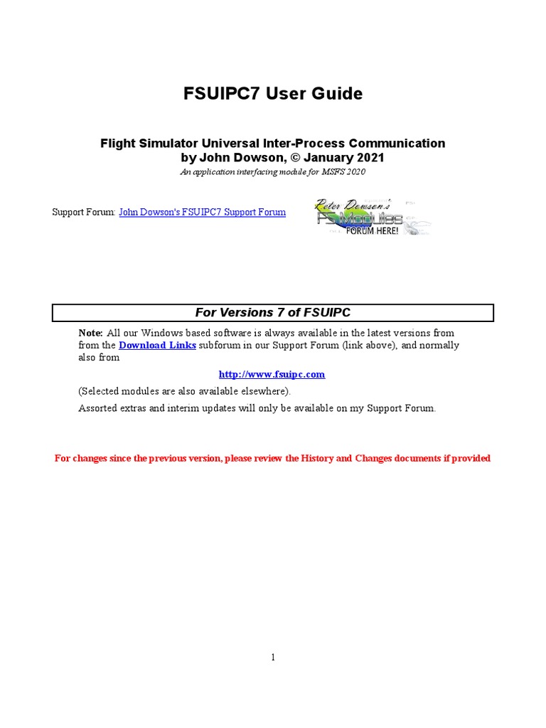 FSUIPC7 User Guide | PDF | Computer File | Personal Digital Assistant