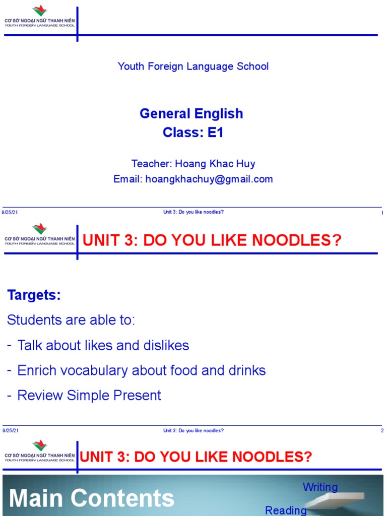 Unit 3: Food Preferences in English | PDF | Salad | Food And Drink