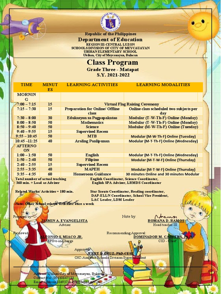Class Program-Grade 3 | PDF | Philippines