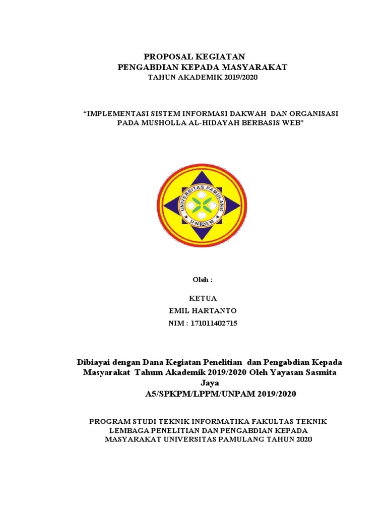 Proposal Pengabdian Kepada Masyarakat | PDF