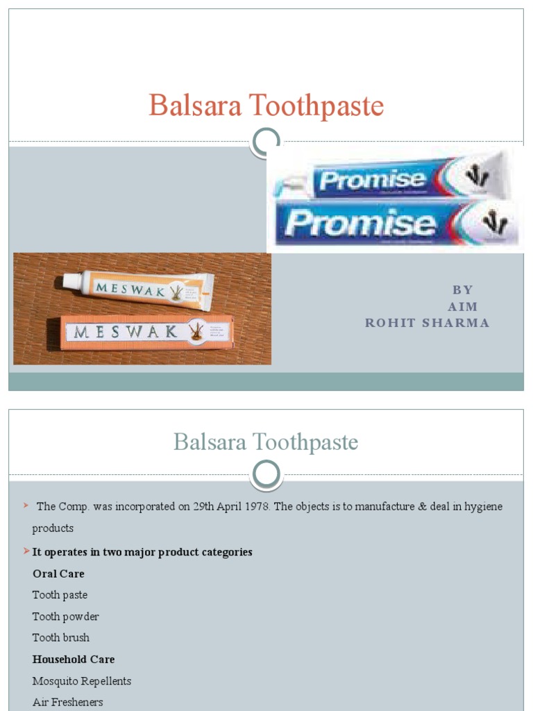 Balsara Toothpaste Success N Failure Story | PDF | Brand | Health Sciences