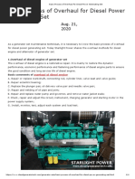 Diesel Generator Overhauling Procedure-21-22 Best Practice | PDF ...