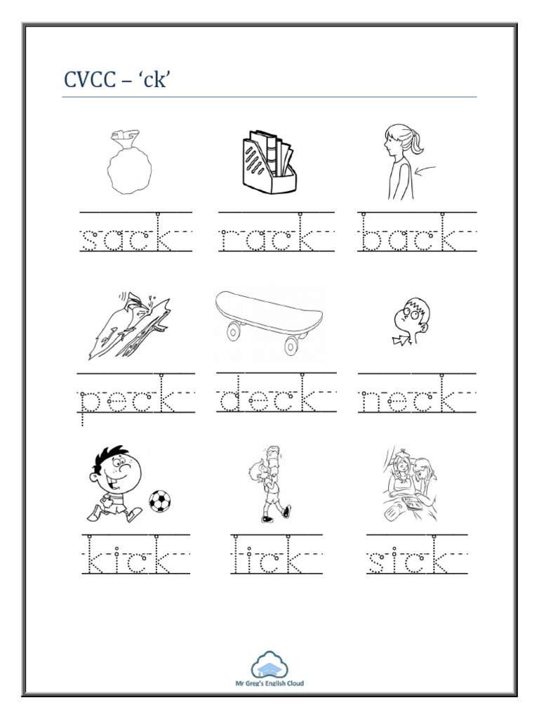 Sack Rack Back Peck Deck Neck Kick Lick Sick: CVCC - CK' | PDF
