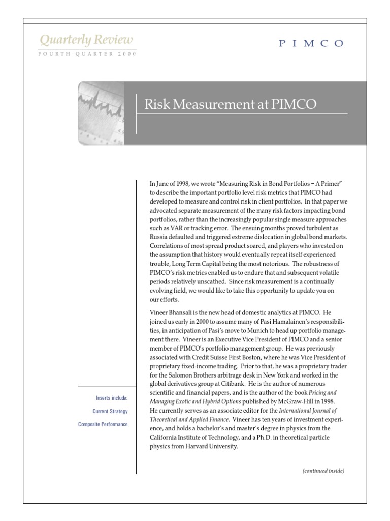 Risk Management at Pim Co | PDF | Bond Duration | Bonds (Finance)