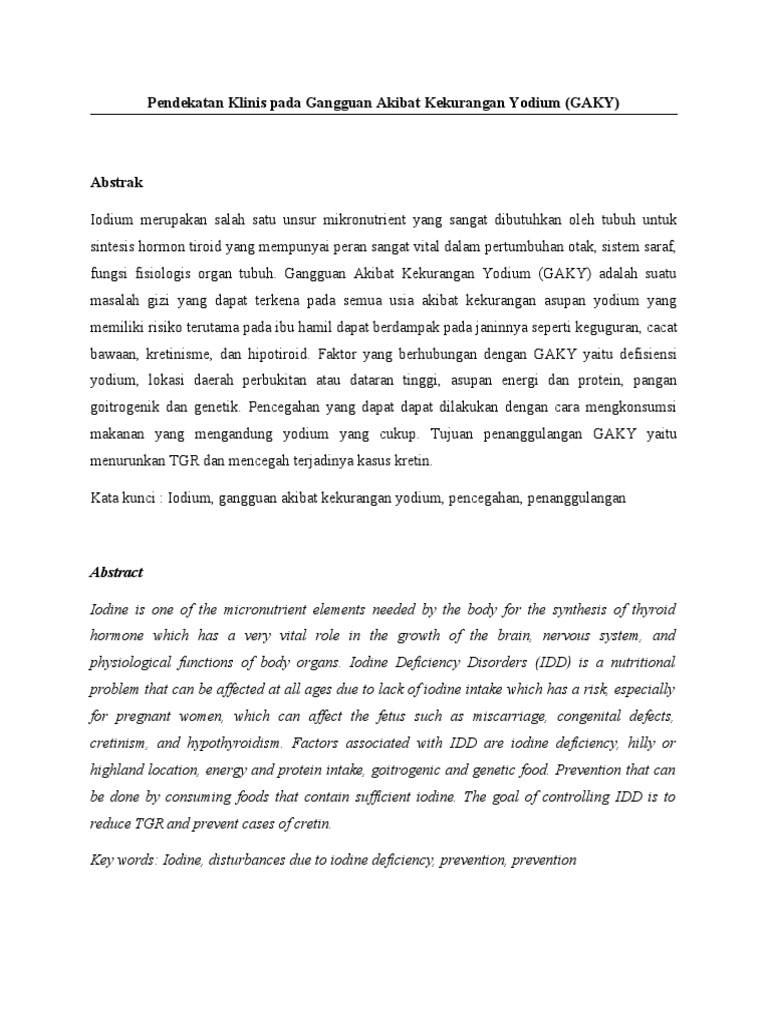 Pencegahan Kretinisme Akibat GAKY | PDF