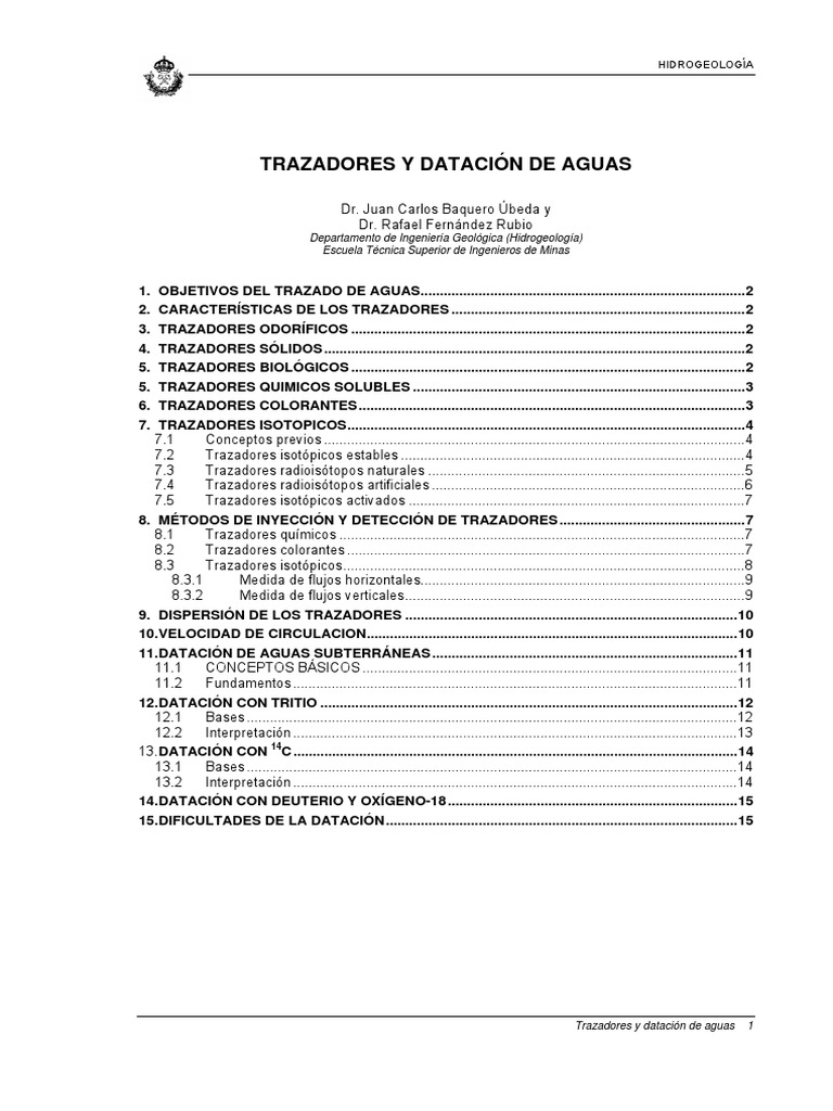Trazadores y Datación GITA 16 17 | PDF | Isótopo | Trazador radiactivo