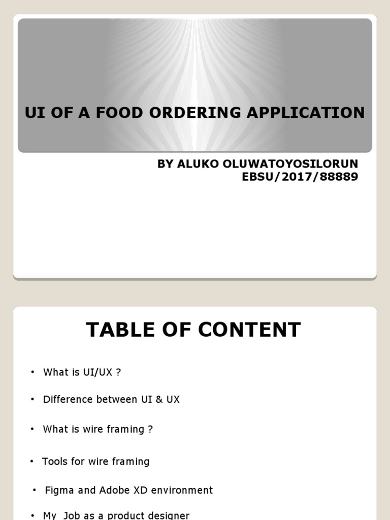 A Food Ordering Application | PDF