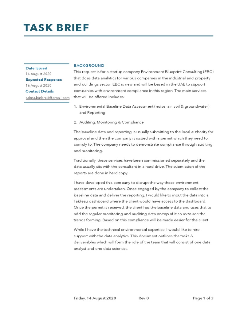 Task Request - Data Analytics Team | Download Free PDF | Data Analysis ...