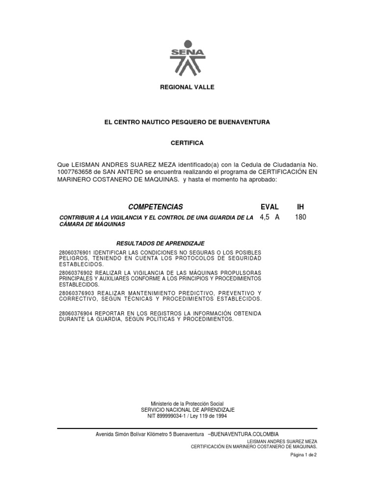 Constancia Complementaria | PDF