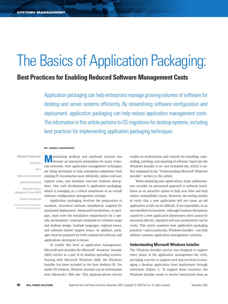 Application Packaging | PDF | Application Software | Intellectual Works