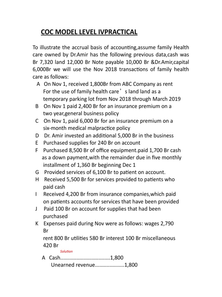 Coc Model Level Ivpractical: Solution | PDF | Expense | Insurance