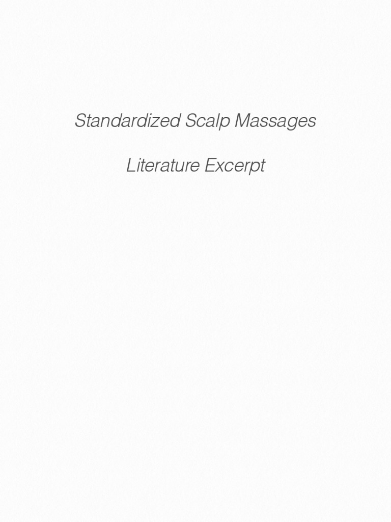 Standardized Scalp Massages Literature Excerpt Pdf Massage Hair