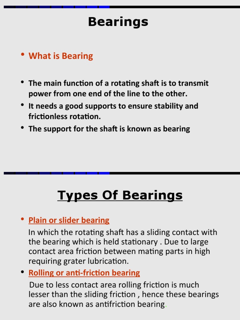 Bearings: - What Is Bearing | PDF | Bearing (Mechanical) | Friction
