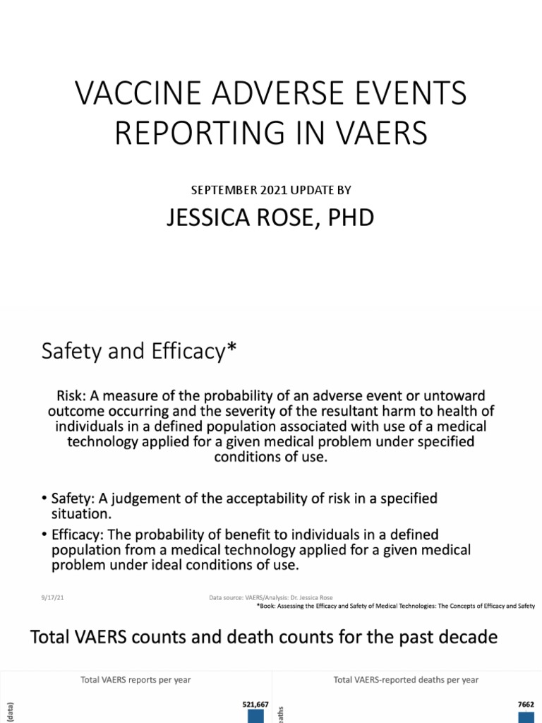 Dr. Jessica Rose VAERS Analysis | PDF
