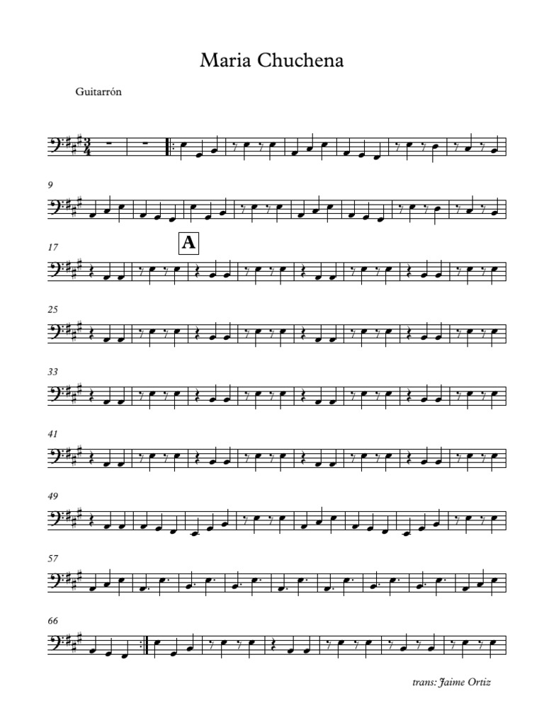 Guitarron Maria Chuchena Partitura Completa | PDF