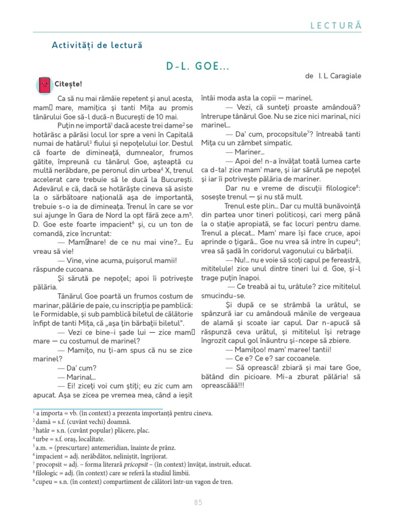 "D-L Goe" de Ion Luca Caragiale | PDF