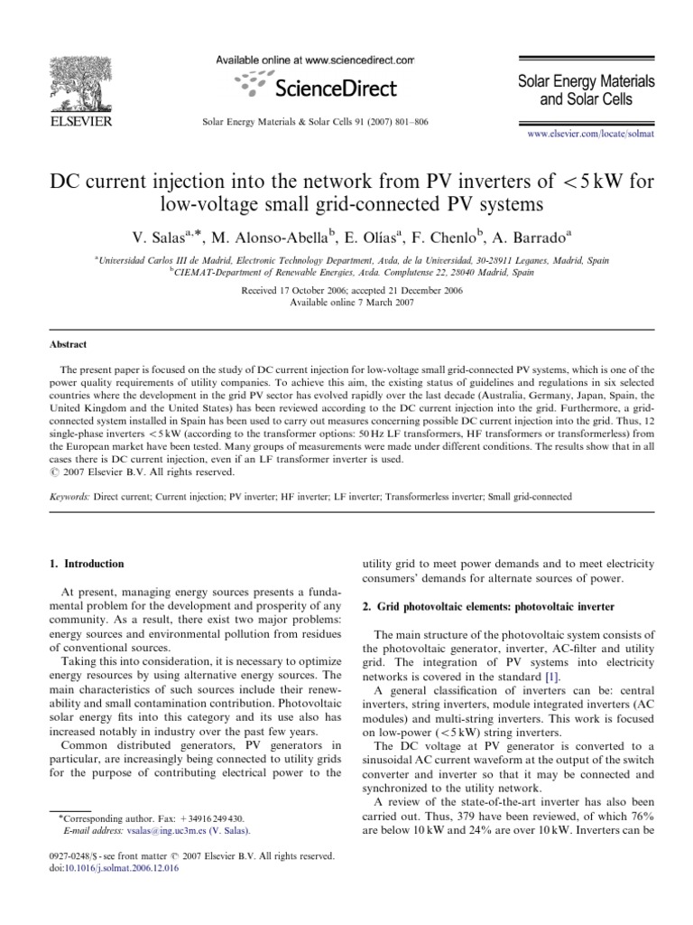 DC Current Injection Into The Network FR | PDF | Power Inverter ...