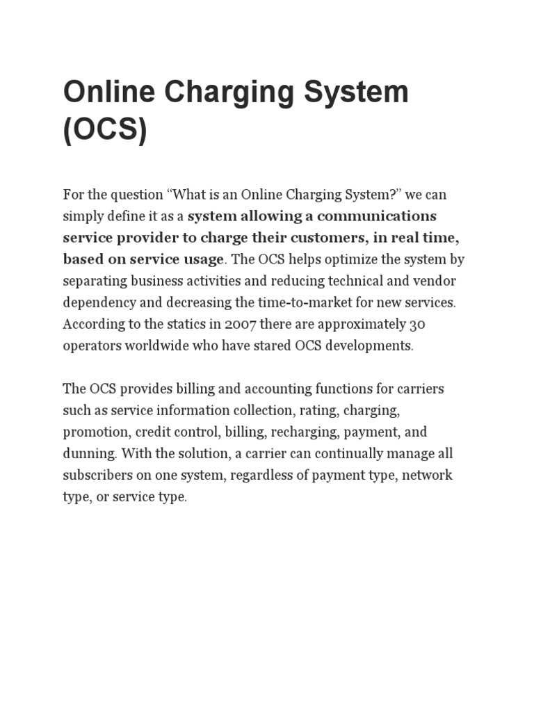 Huawie - Online Charging System (OCS) | PDF | Computer Network | Computing