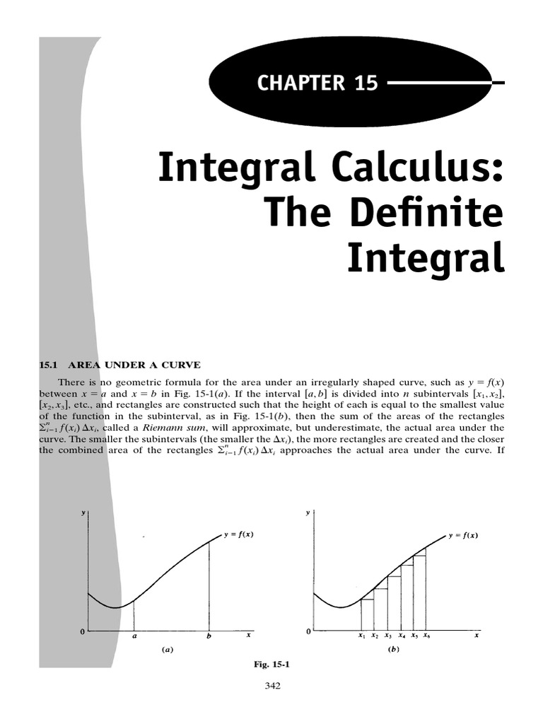 Integral Calculus: The Definite Integral: 15.1 Area Under A Curve | PDF ...