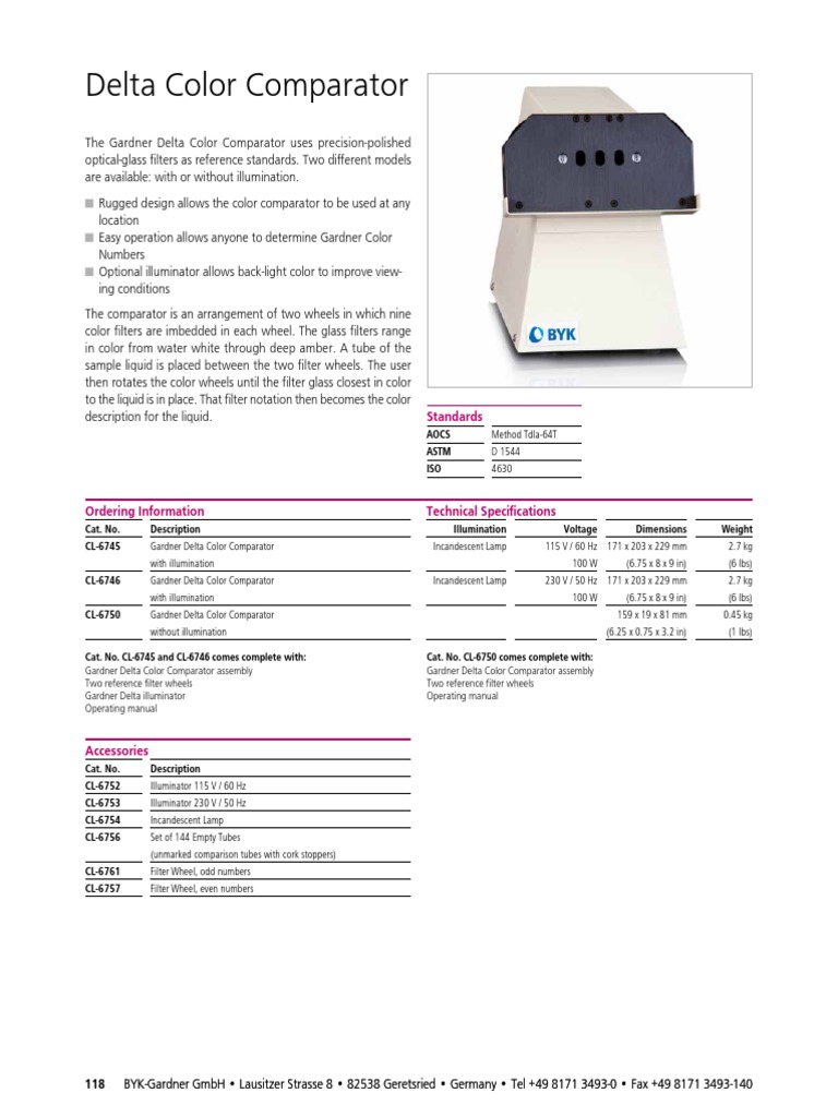 Gardner Color Comparator Guide | PDF | Lighting | Equipment