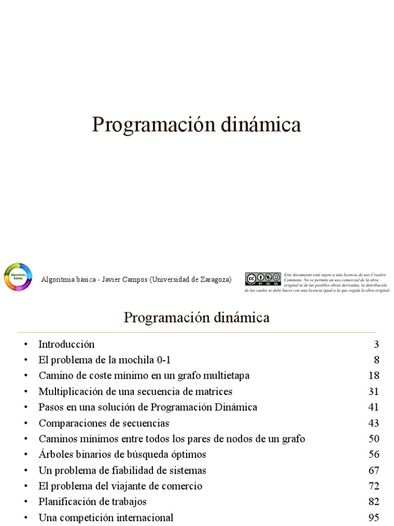 4-Programacion Dinamica | PDF | Programación dinámica | Matriz ...