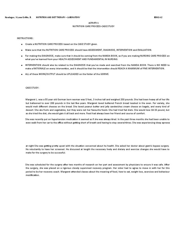 Nutrition Lab Activity 1 1 | PDF | Obesity | Health Sciences