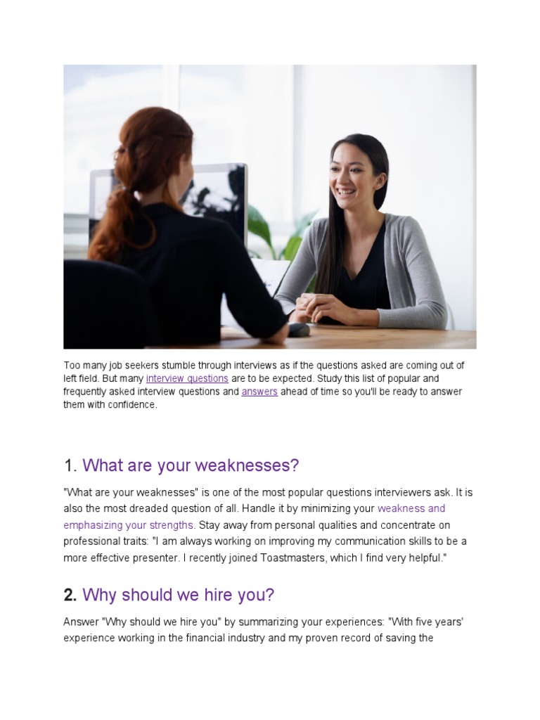 Too Many Job Seekers Stumble Through Interviews As If The Questions ...