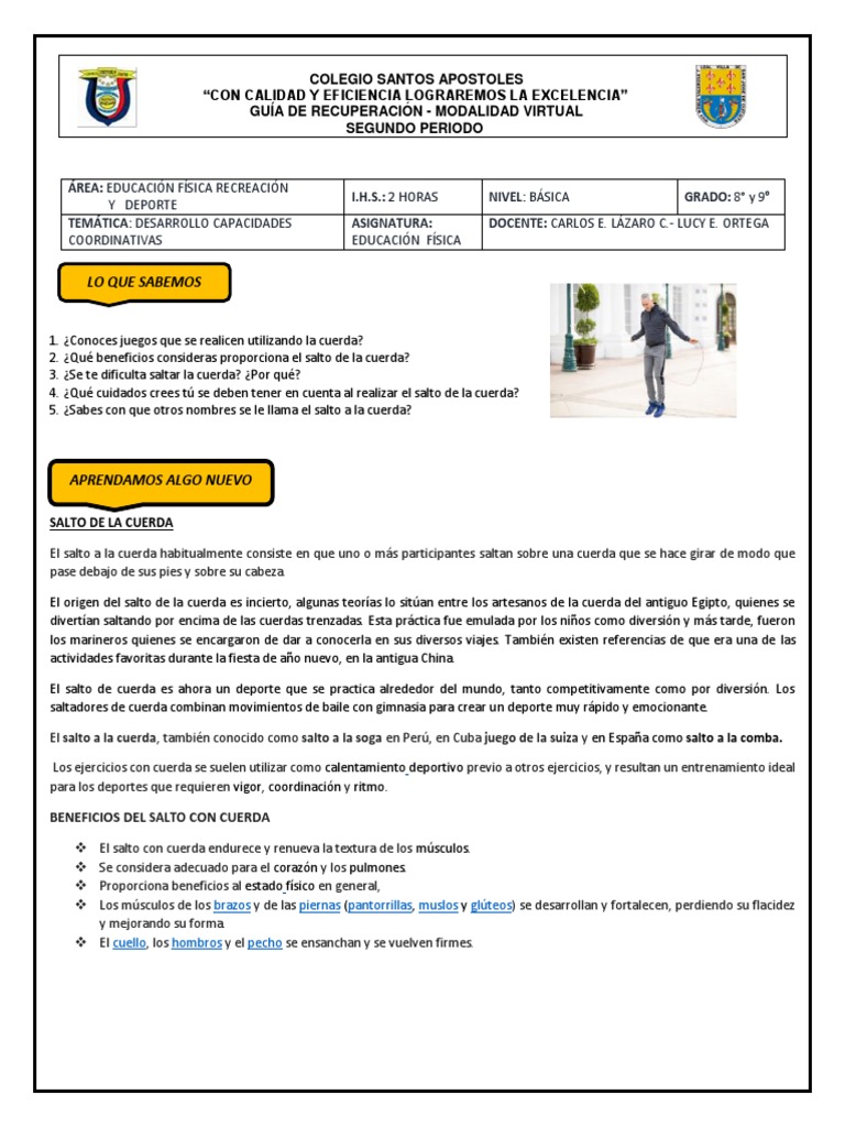 Salto de Cuerda en Educación Física | PDF
