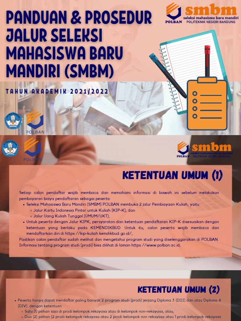Pendaftaran SMBM POLBAN 2025/2026 | PDF