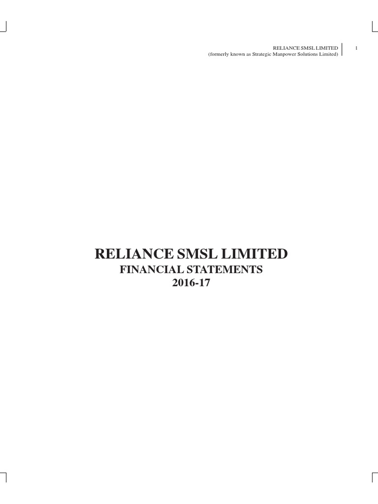 98 - Reliance SMSL Limited | PDF | Internal Control | Audit