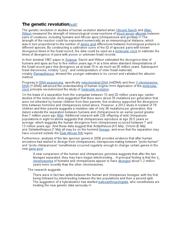 The Genetic Revolution | PDF | Biological Anthropology | Human Evolution