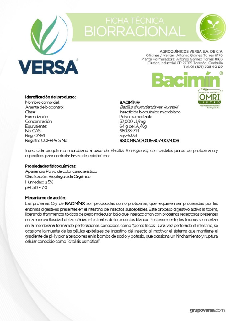 Bacimin: Insecticida Biológico Efectivo | PDF | Biología