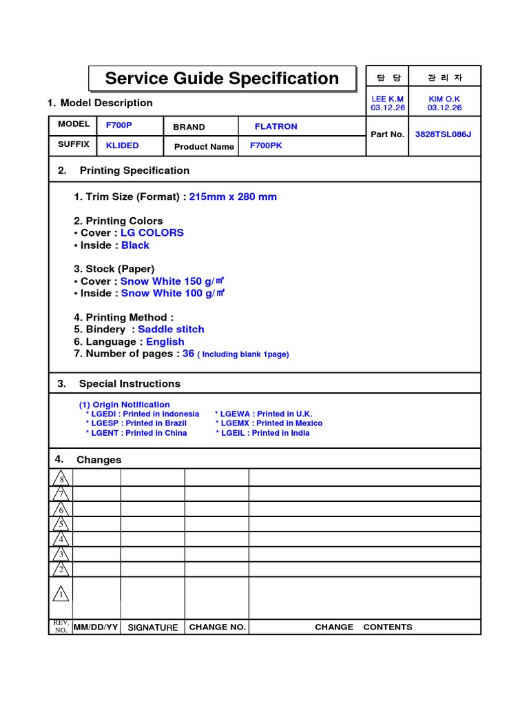 Service Guide Specification | PDF | Usb | Rectifier