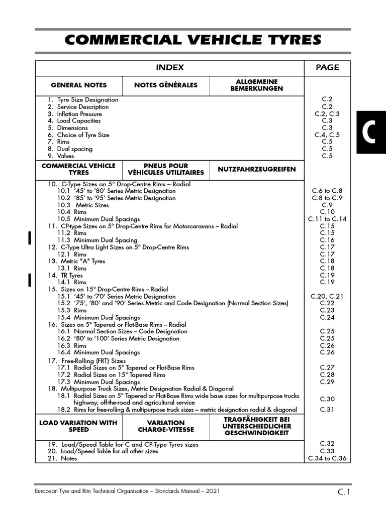 European Tyre and Rim Technical Organisation - Standards Manual - 2021 ...