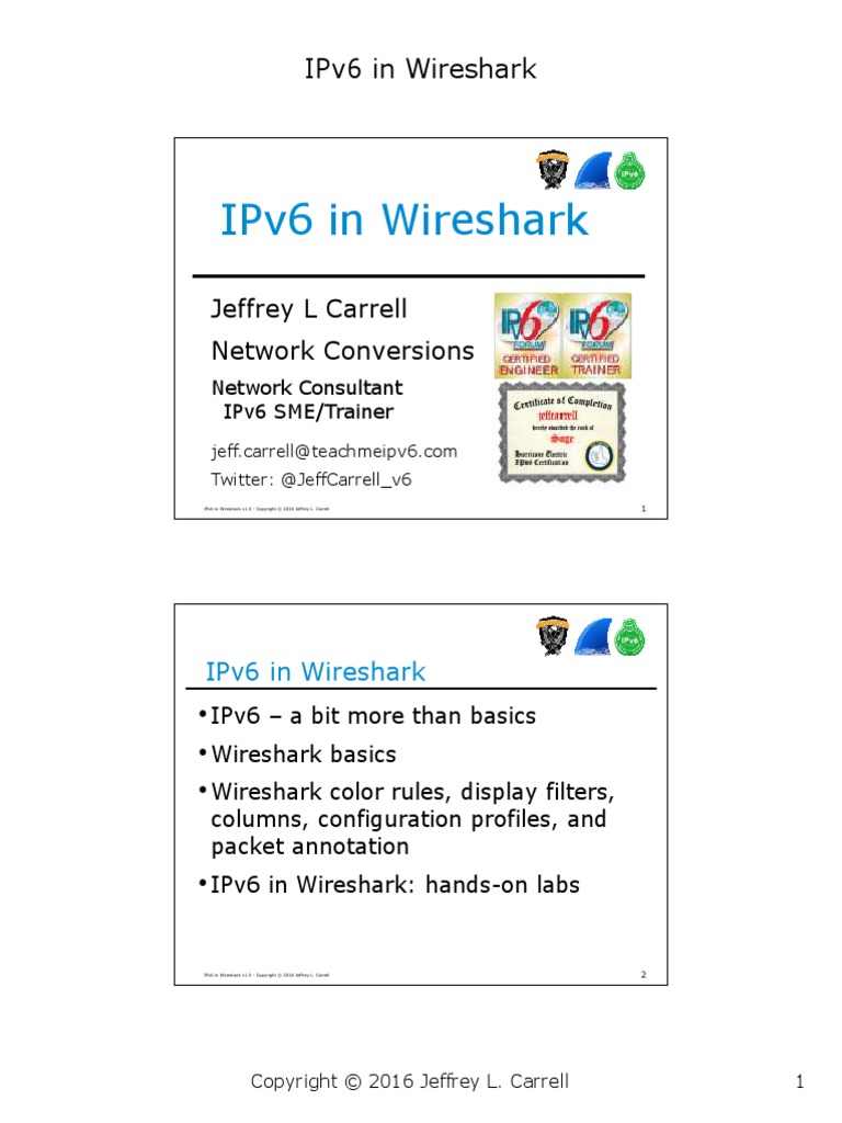 IPV6 Wireshark | PDF | I Pv6 | Computer Engineering