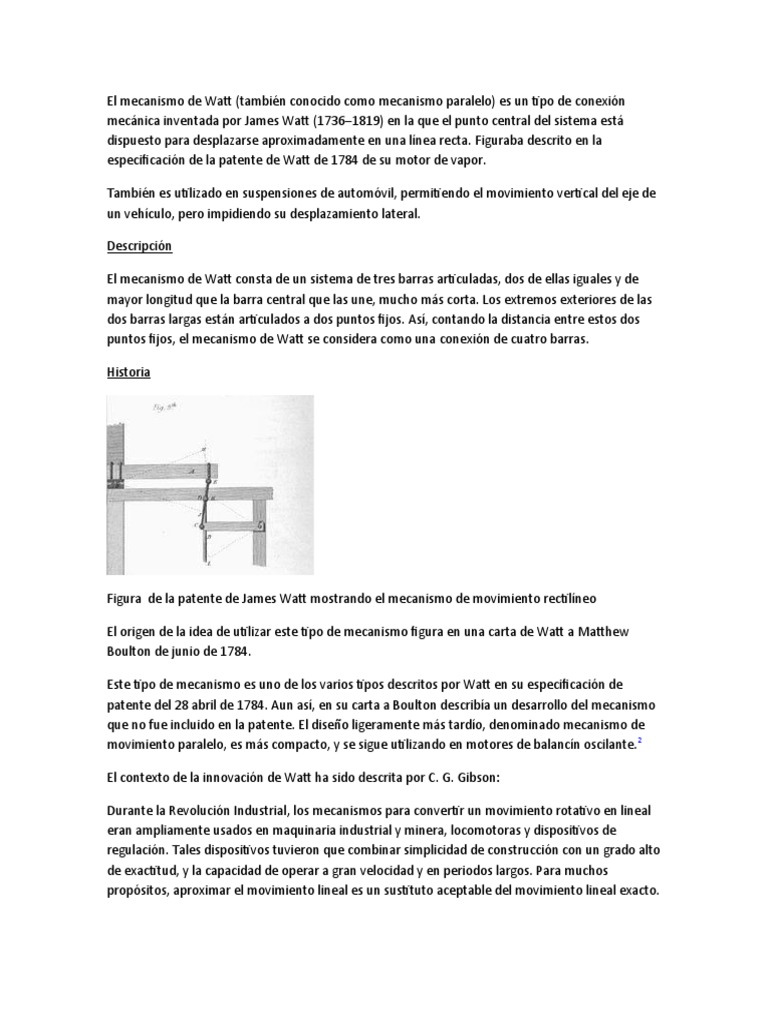 El Mecanismo de Watt | PDF | Vehículos | Máquinas