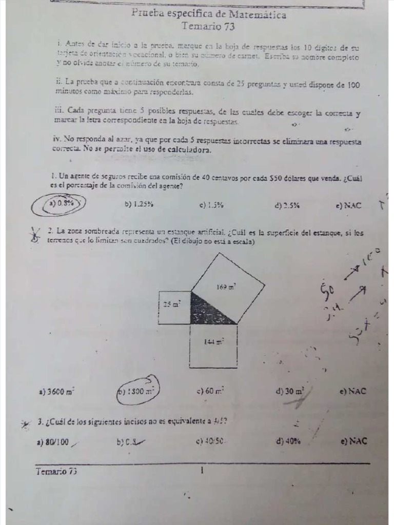 PDF Ejemplos de Examenes Especificos de Matematicas Usac Fiusac DL | PDF