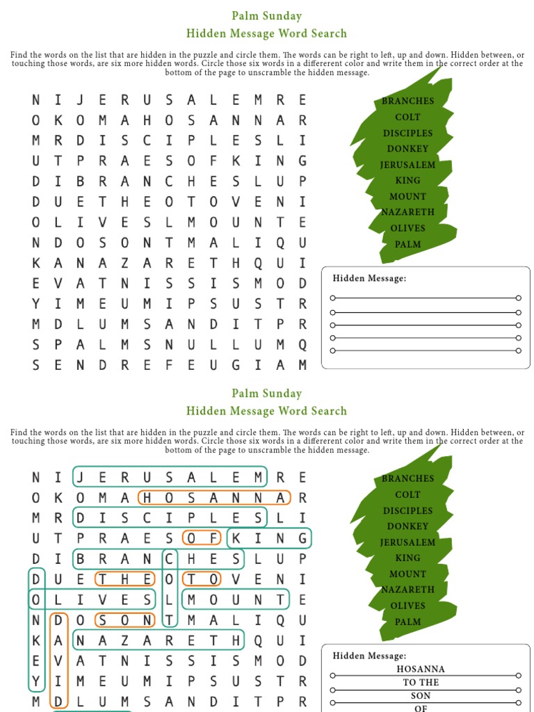Palm Sunday Word Search