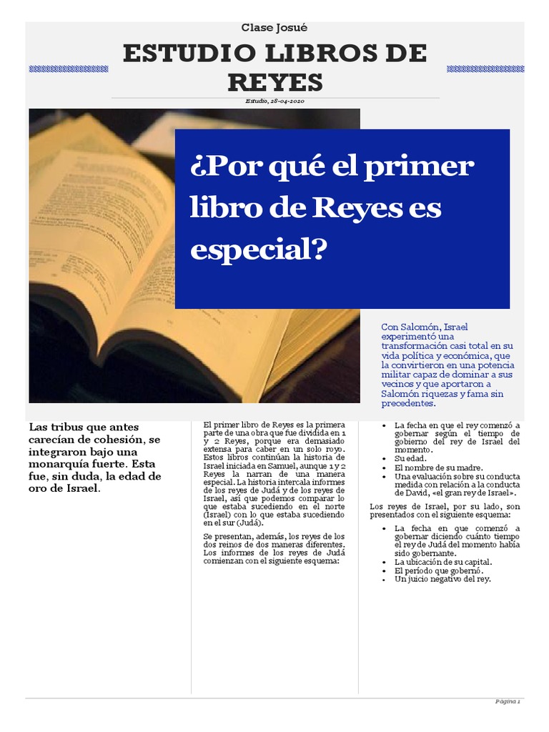 Estudio de 1 y 2 Reyes | PDF | Libros de reyes | Solomons