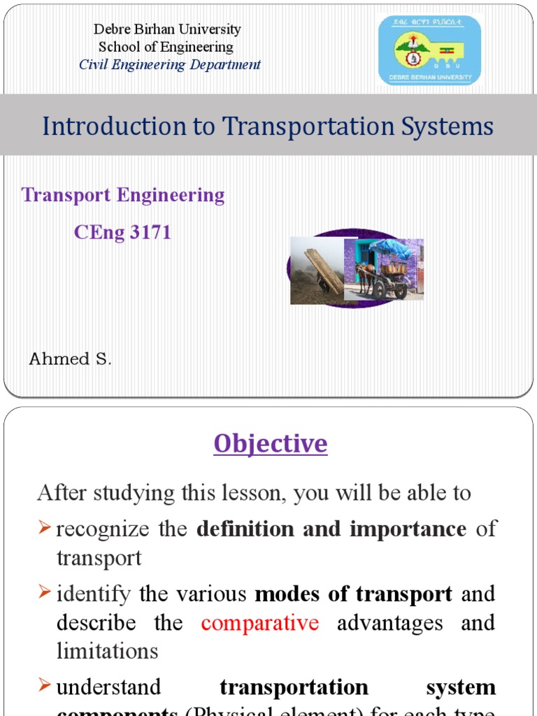Ch-1-Introduction To Transport Systems | PDF | Transport | Mode Of ...