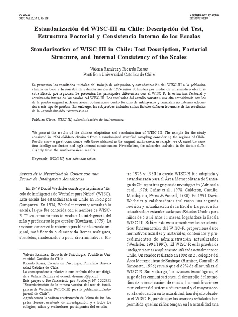 Estandarización WISC-III | PDF