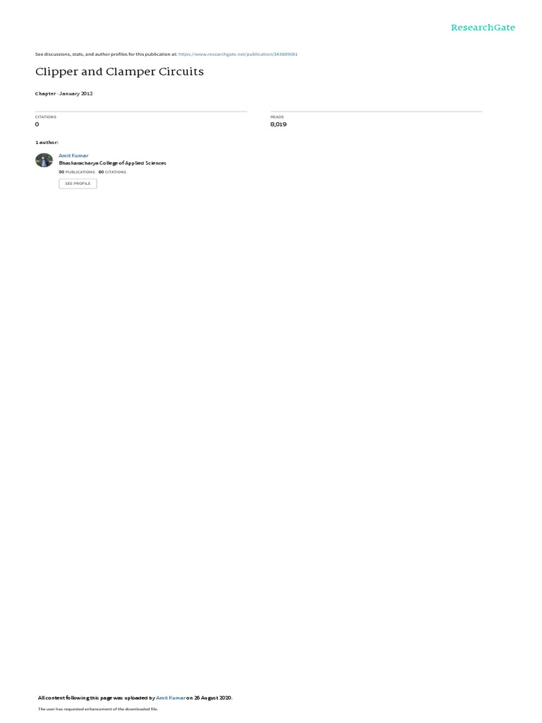 Clipper and Clamper Circuits: January 2012 | PDF | Electrical Circuits ...
