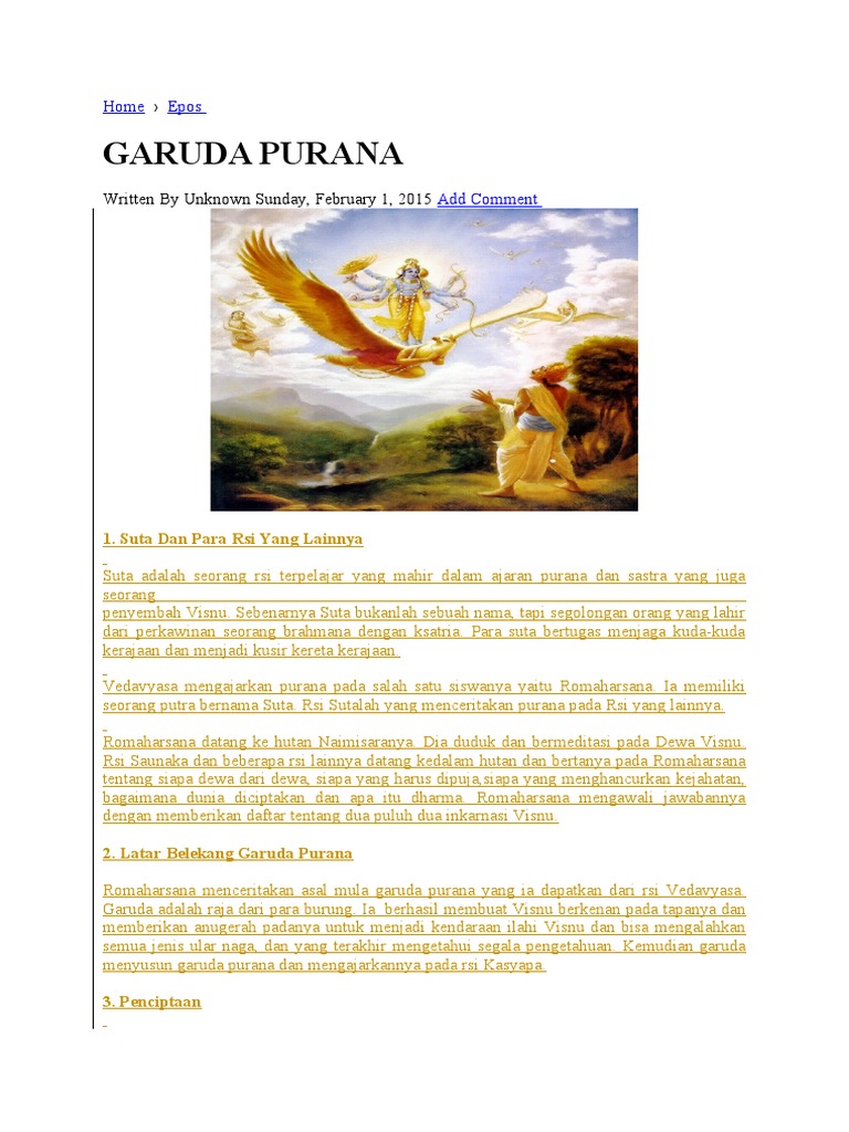 Garuda Purana | PDF | Filsafat | Agama & Spiritualitas