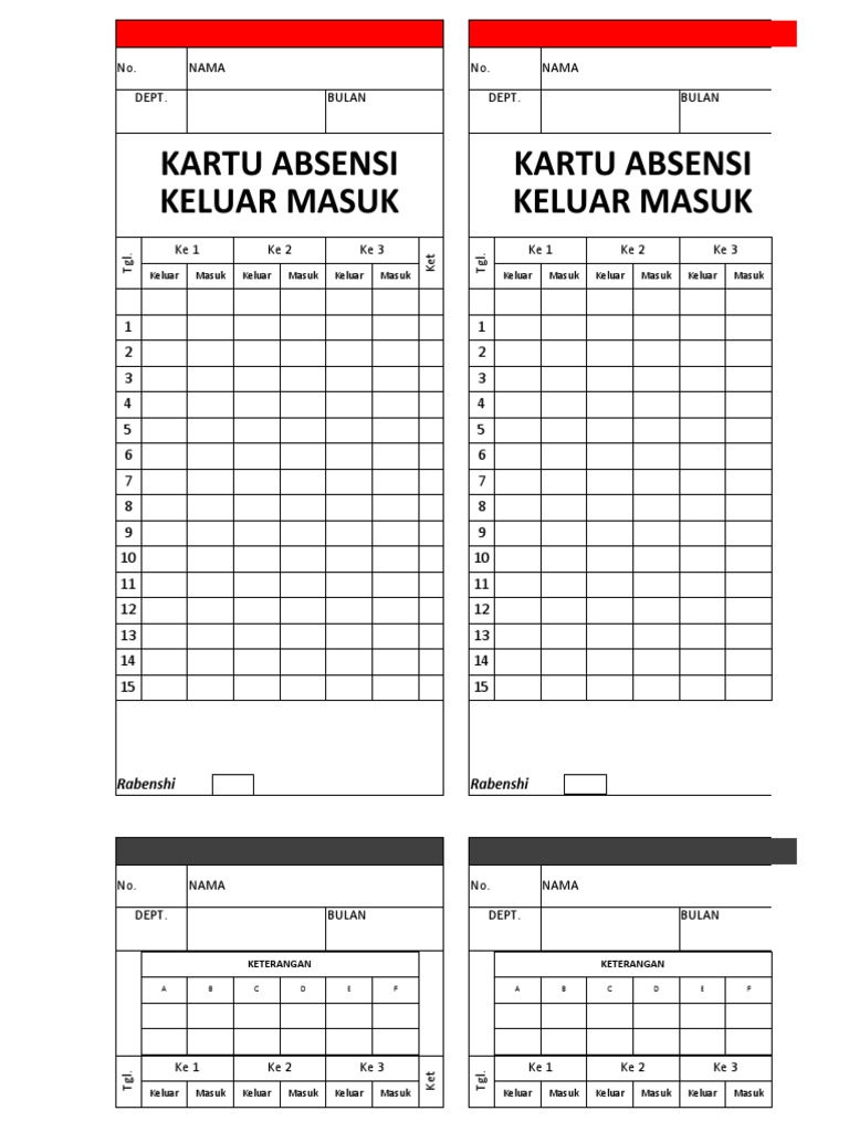 Kartu Absen | PDF