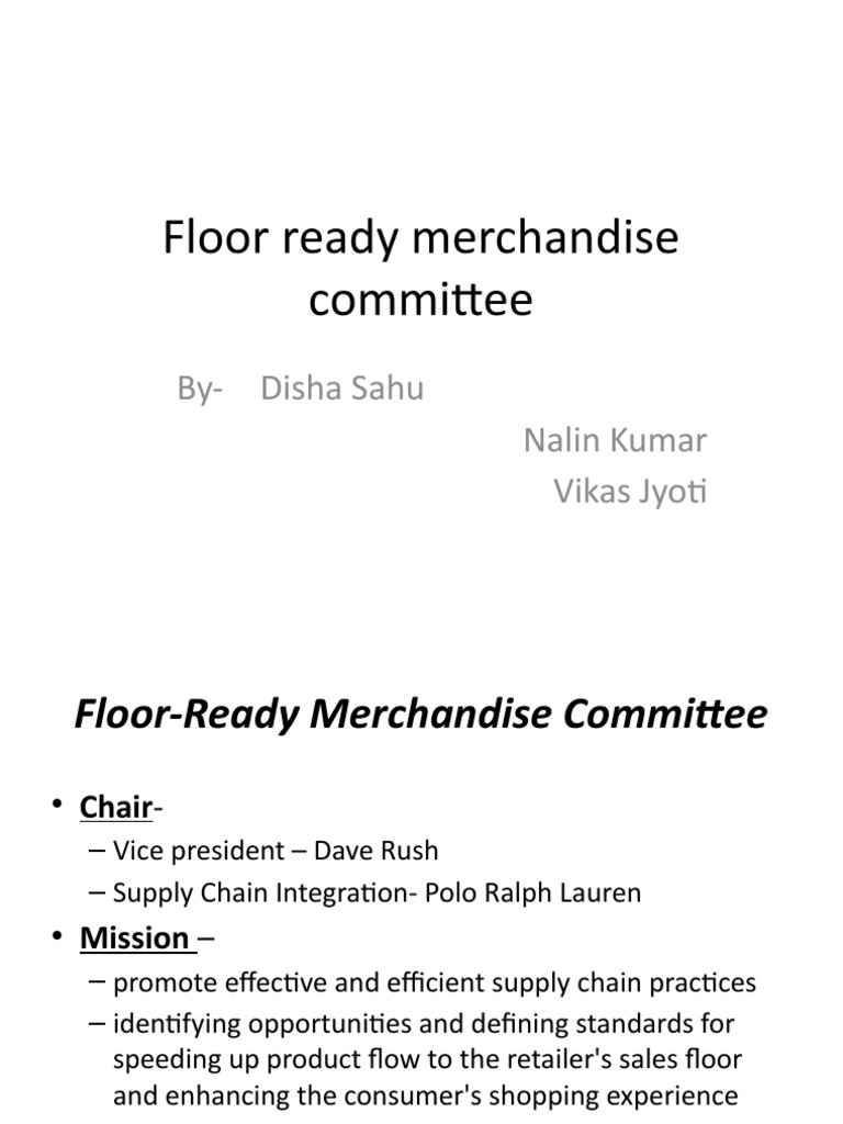 Floor Ready Merchandise Committee | PDF | Regulatory Compliance | Retail