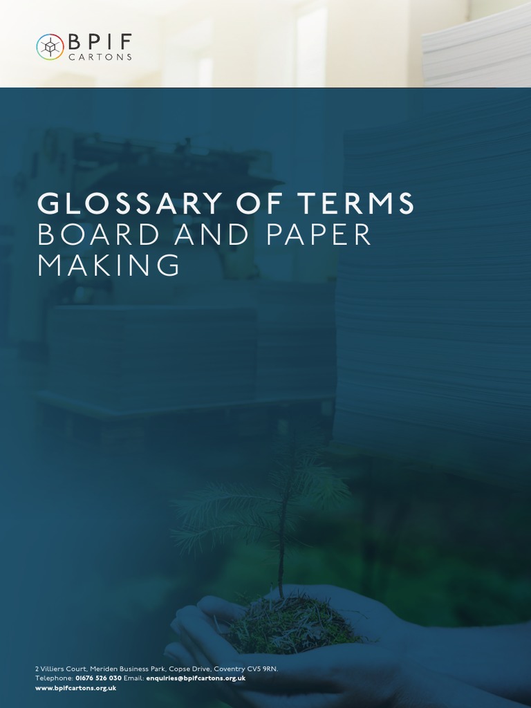 Glossary of Terms Board and Paper Making | PDF | Paperboard | Polyethylene